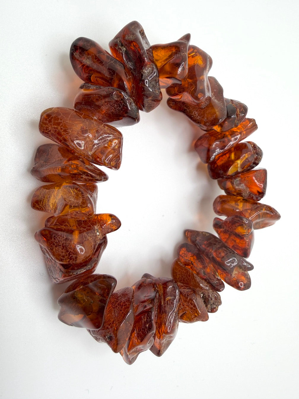 Baltic Amber Honey and Cherry Chunk Stretch Bracelet – Natural Organic
